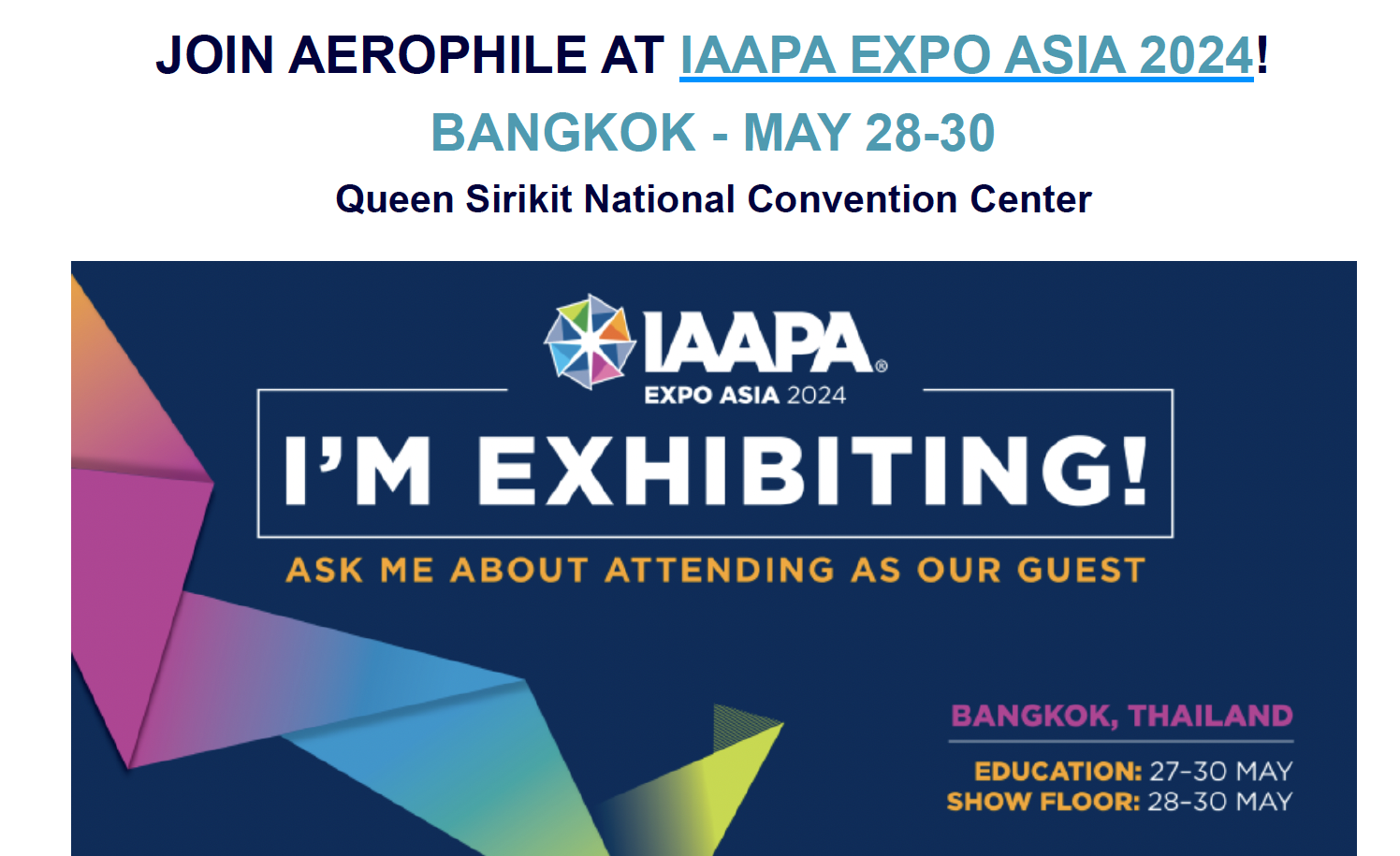 Newsletter May 2024 : Aerophile at IAAPA Expo Asia 2024 - Aerophile